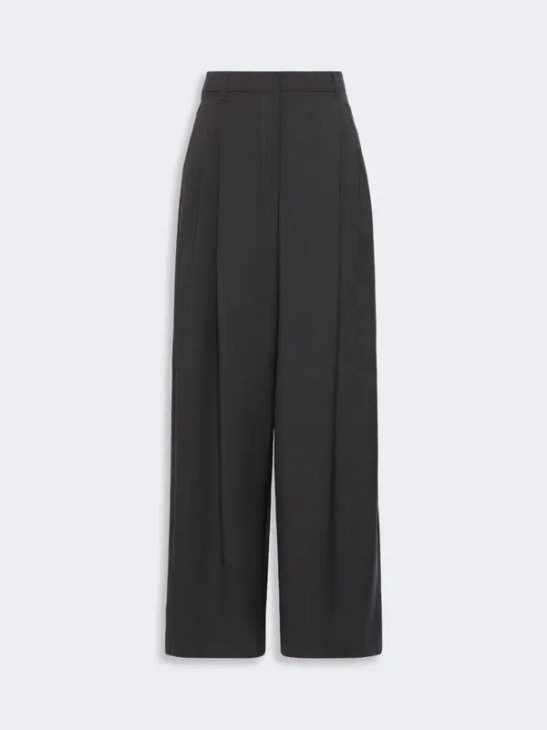 Max Mara Woolen Cloth Palazzo Trousers - Dark Grey