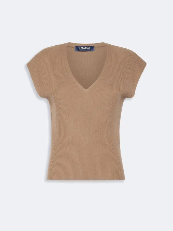 Max Mara Ribbed Wool Gilet With V-neck