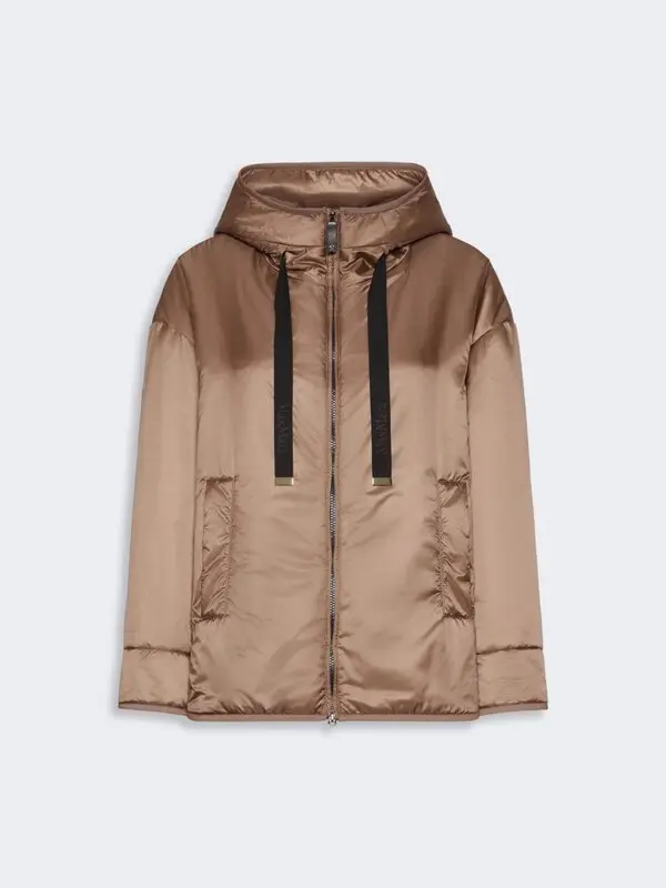 Max Mara Oversized Padded Jacket In Water-repellent Canvas - Mud