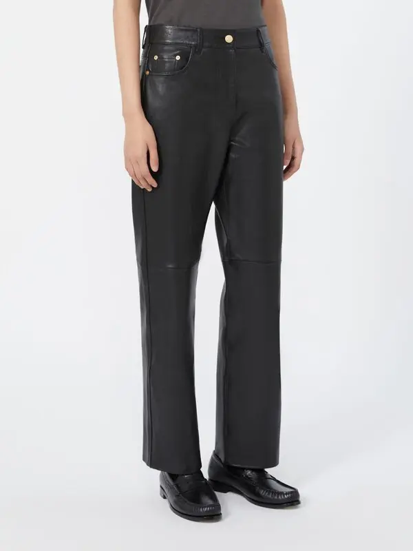 Max Mara Nappa Leather Five-pocket Trousers
