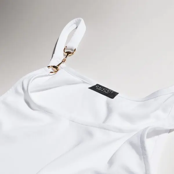 Gucci Viscose Crêpe Jersey Top With Horsebit Detail - White