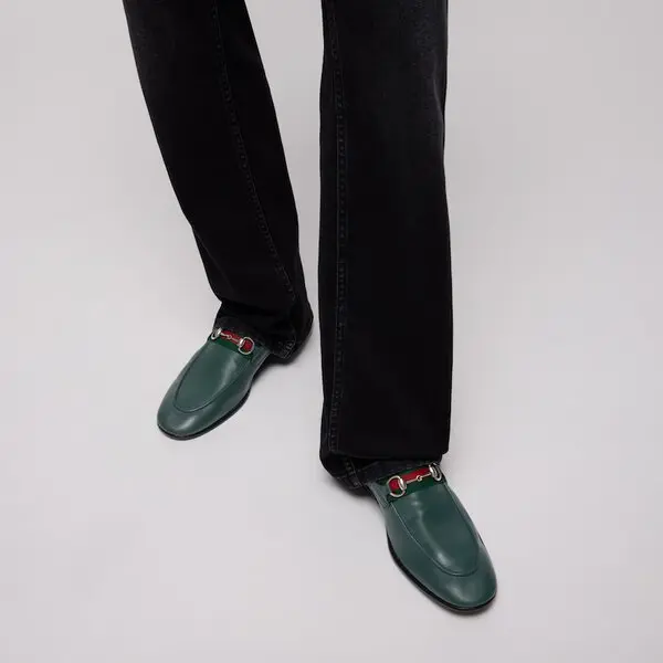 Gucci Leather Horsebit Loafers - Green
