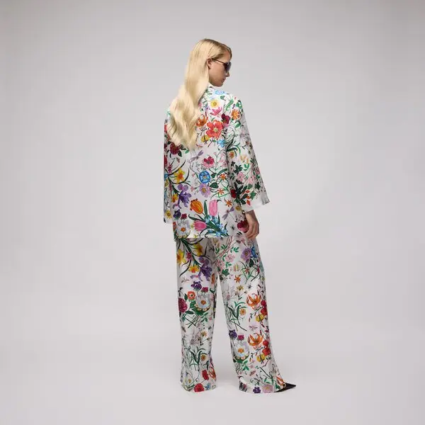 Gucci Printed Silk Twill Shirt - White
