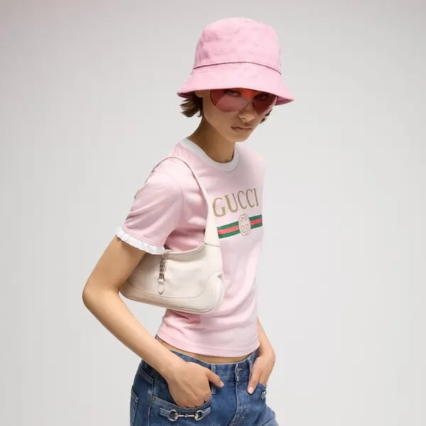 Gucci Gg Cotton Canvas Bucket Hat - Pink