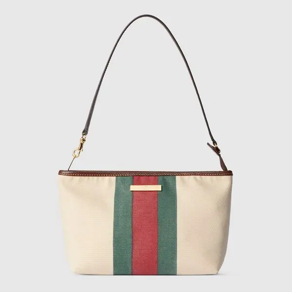 Gucci Small Pouch With Web Strap - Black