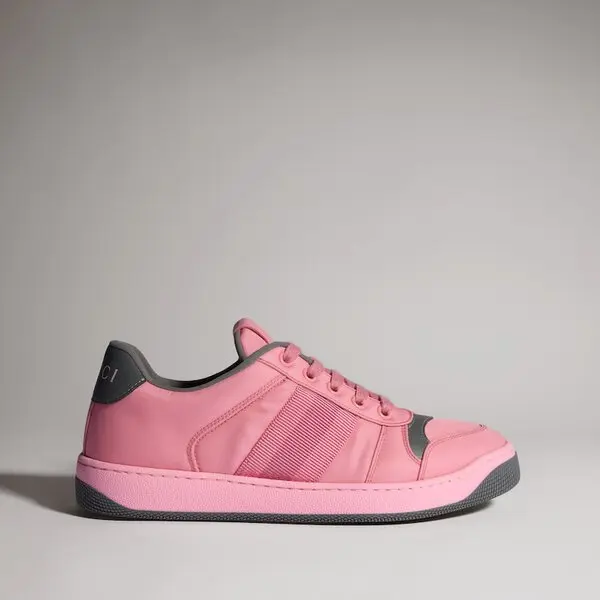 Gucci Screener Sneaker In Padded Nylon - Pink