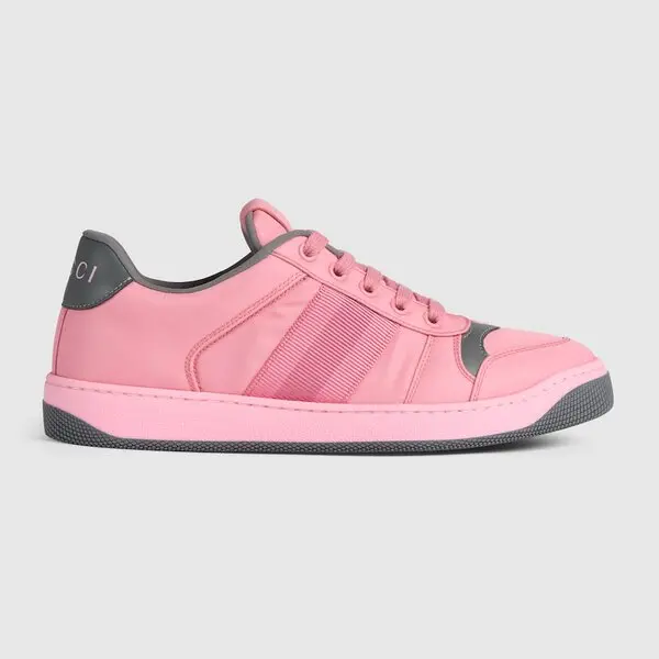 Gucci Screener Sneaker In Padded Nylon - Pink