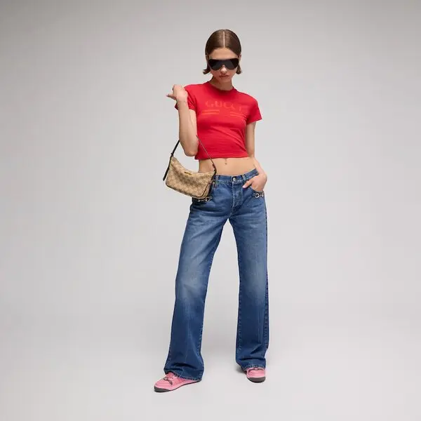 Gucci Screener Sneaker In Padded Nylon - Pink