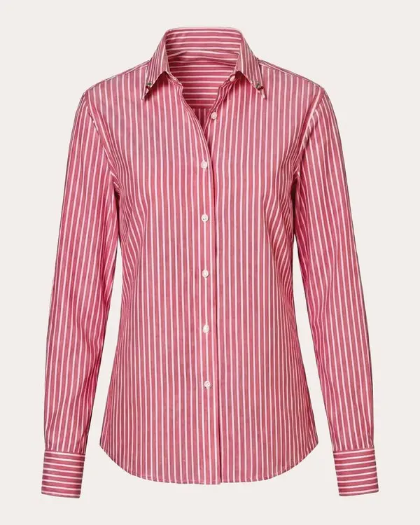 VERDELIMON Marion Stripe Cherry Charm Shirt - Red
