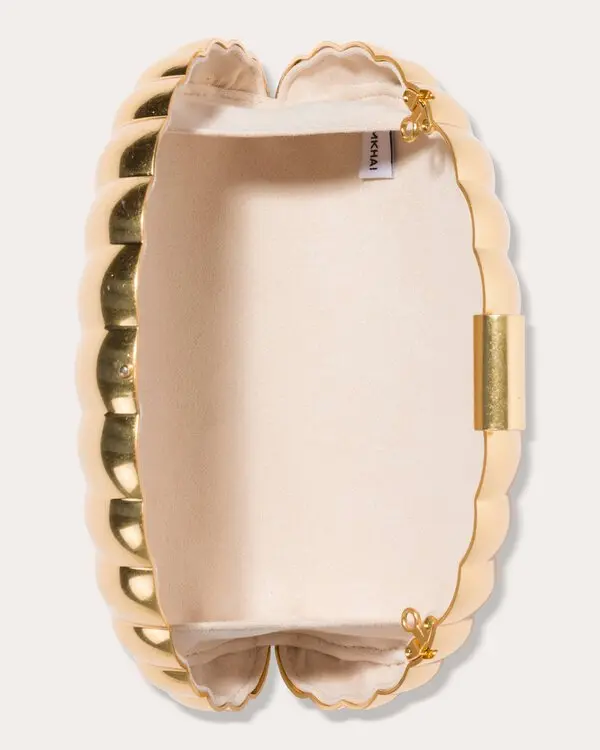 Simkhai Monet Shell Clutch In Tone Metal - Gold