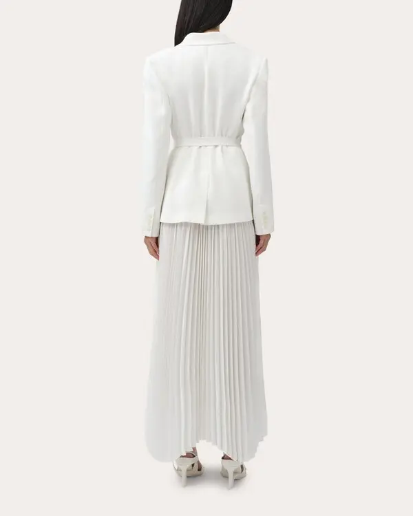Simkhai Ambretta Pleated Crepe Combo Midi Dress