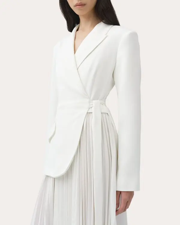 Simkhai Ambretta Pleated Crepe Combo Midi Dress