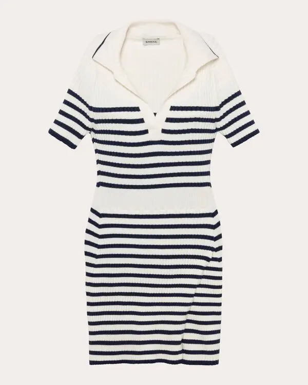 Simkhai Miranda Stripe Knit Polo Mini Dress