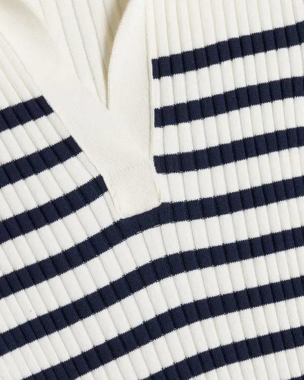 Simkhai Miranda Stripe Knit Polo Mini Dress