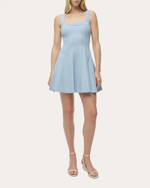 Simkhai Indie Compact Knit Pleated Mini Dress