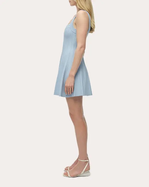 Simkhai Indie Compact Knit Pleated Mini Dress