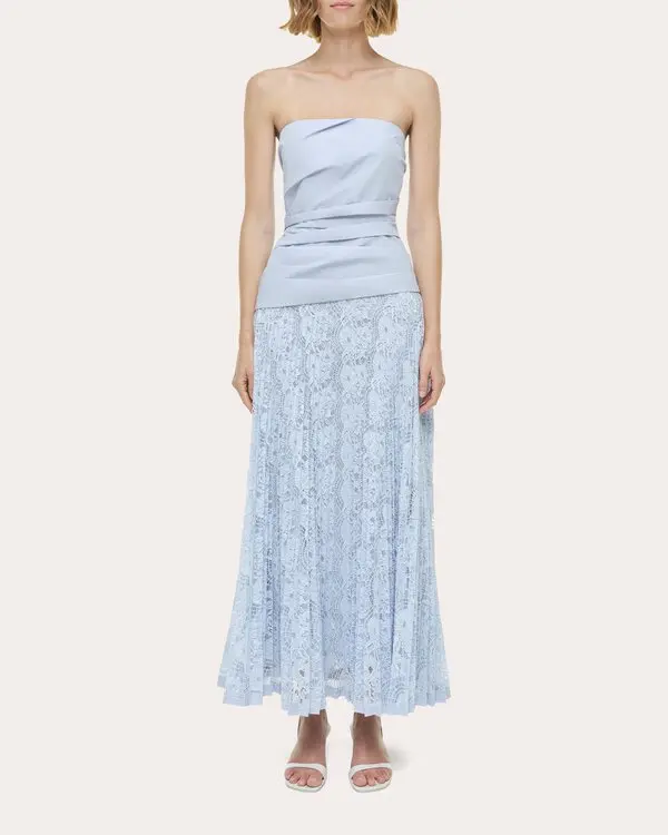Simkhai Annalise Strapless Midi Dress - Blue