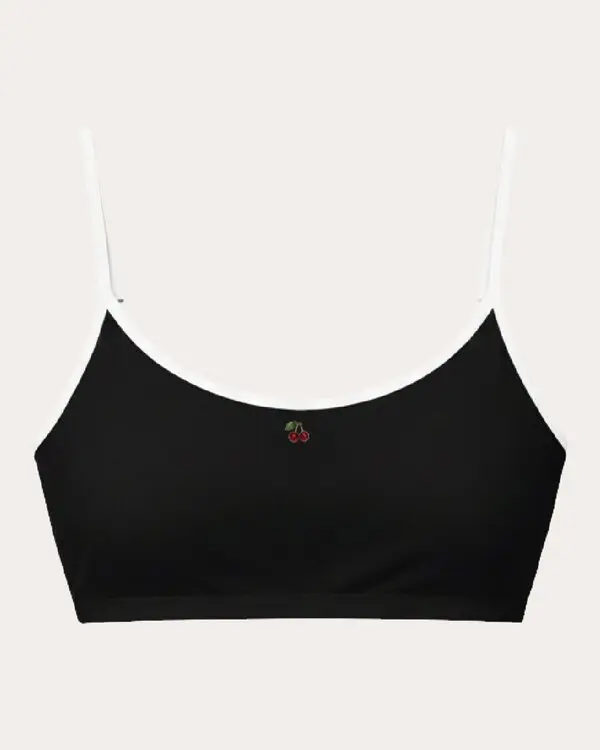 VERDELIMON Heaven Cherry Charm Bikini Top - Black