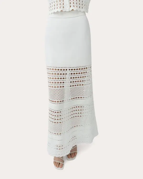 Simkhai Westly Eyelet Stitch Maxi Skirt