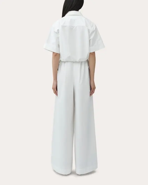 Simkhai Rhea Cotton Faille Wide-leg Pants - White