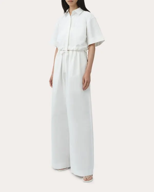 Simkhai Rhea Cotton Faille Wide-leg Pants - White