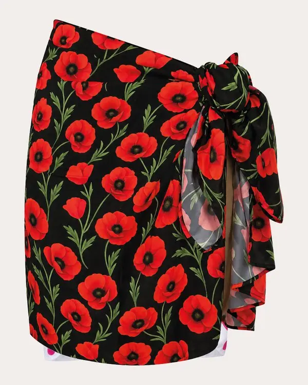 VERDELIMON Floral Mini Pareo - Black