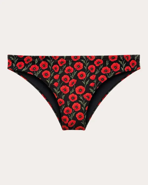 VERDELIMON Tunas Floral Bikini Bottoms - Black