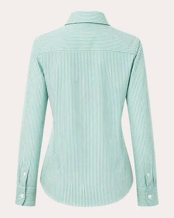 VERDELIMON Marion Stripe Cherry Charm Shirt - Green