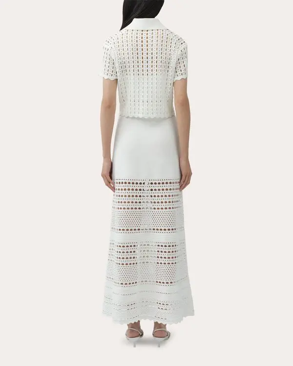 Simkhai Arlan Eyelet Stitch Camp Shirt