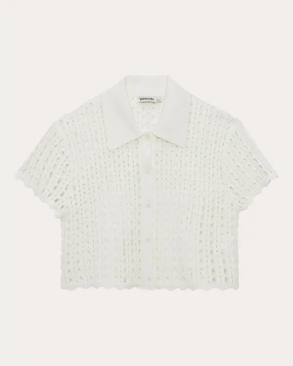 Simkhai Arlan Eyelet Stitch Camp Shirt