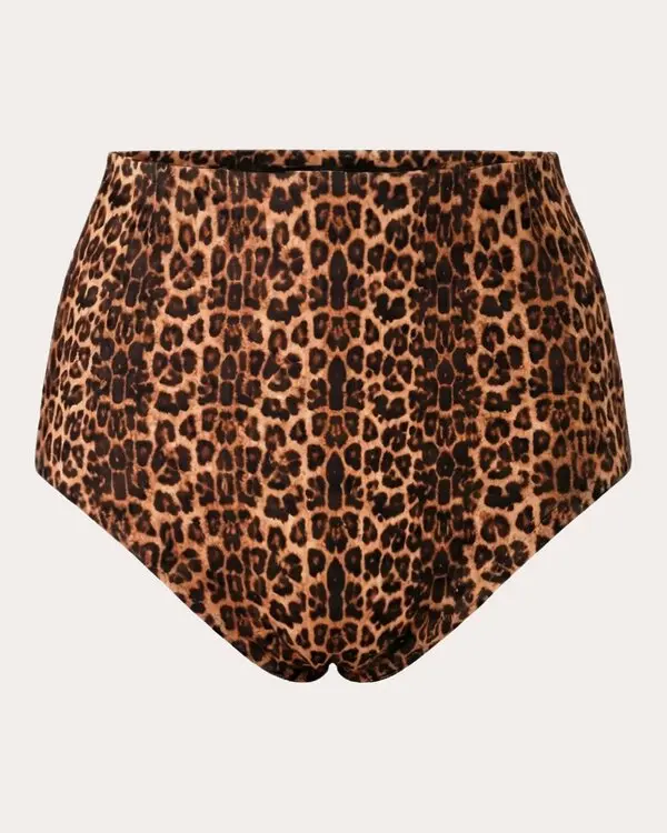 VERDELIMON Banes Leopard High-rise Bikini Bottoms