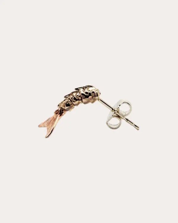 BIBI VAN DER VELDEN 18k Rose And White Mini Mermaid Stud Earring