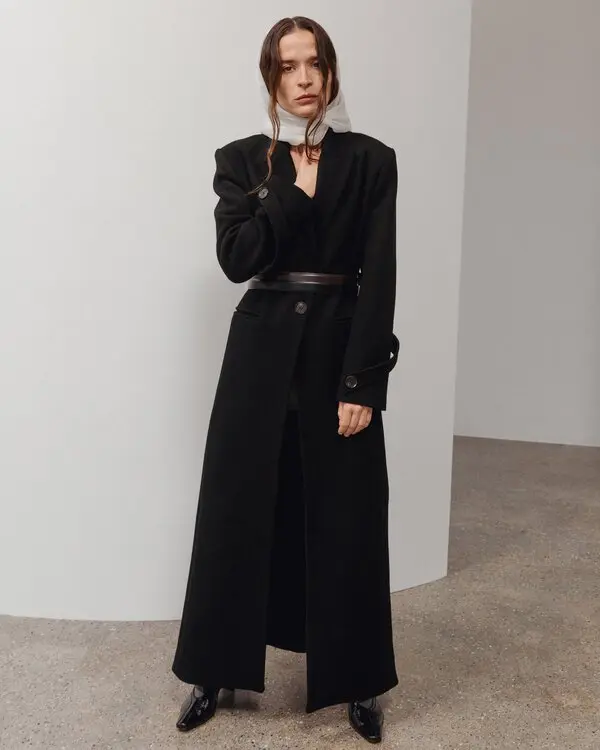 JOAEN Mylah Wool Cashmere Single-breasted Coat