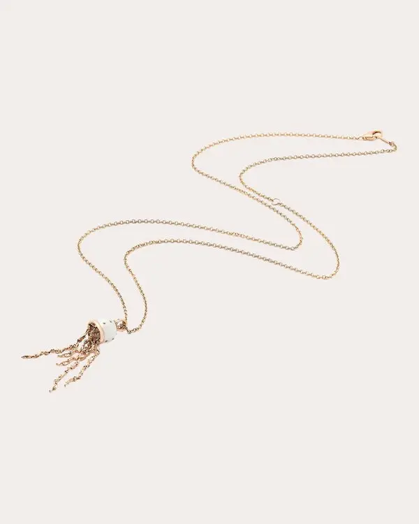 BIBI VAN DER VELDEN Akoya Pearl & Diamond Jellyfish Pendant Necklace