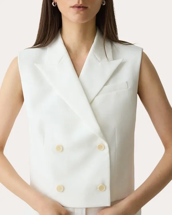 Theory City Twill Peak Double-breasted Vest