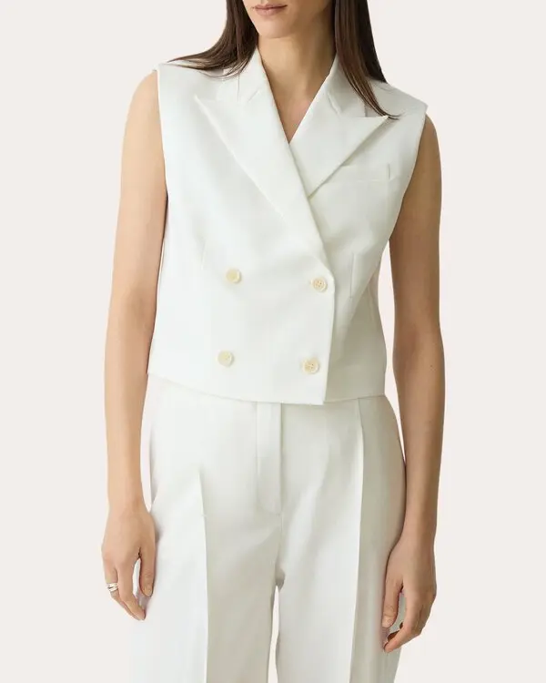 Theory City Twill Peak Double-breasted Vest