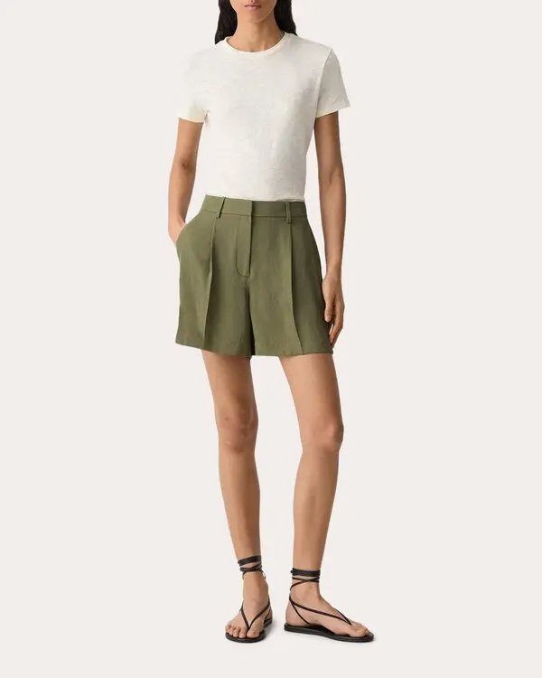 Theory Fluid Pleated Shorts