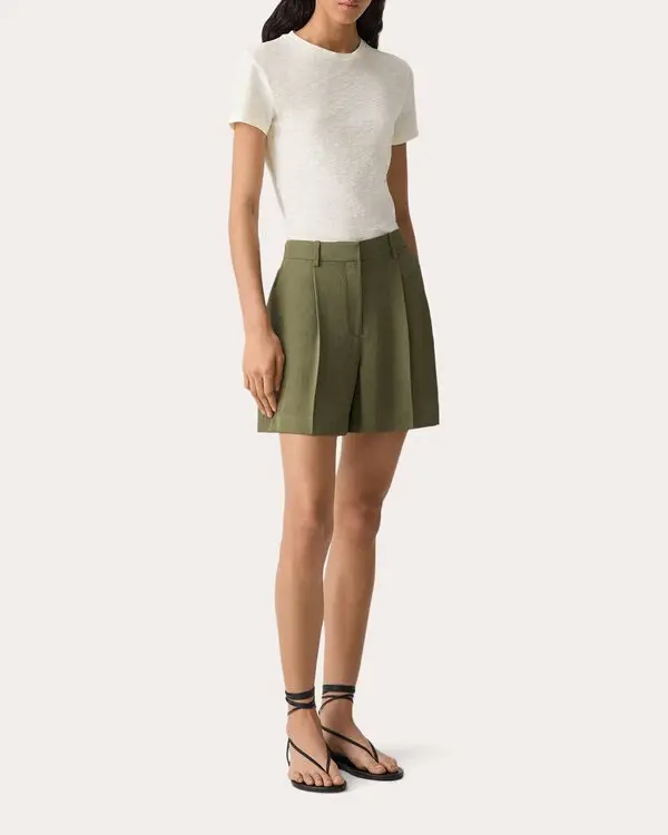 Theory Fluid Pleated Shorts