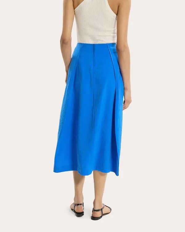 Theory Relaxed Silk Curved Parachute Midi Skirt