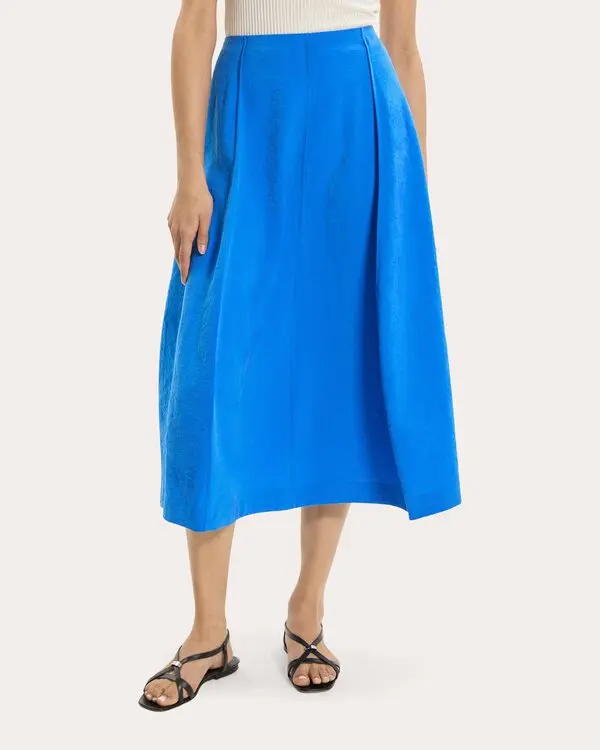 Theory Relaxed Silk Curved Parachute Midi Skirt