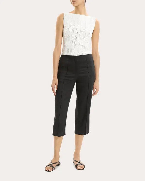 Theory Textured Knit Boatneck Top - White