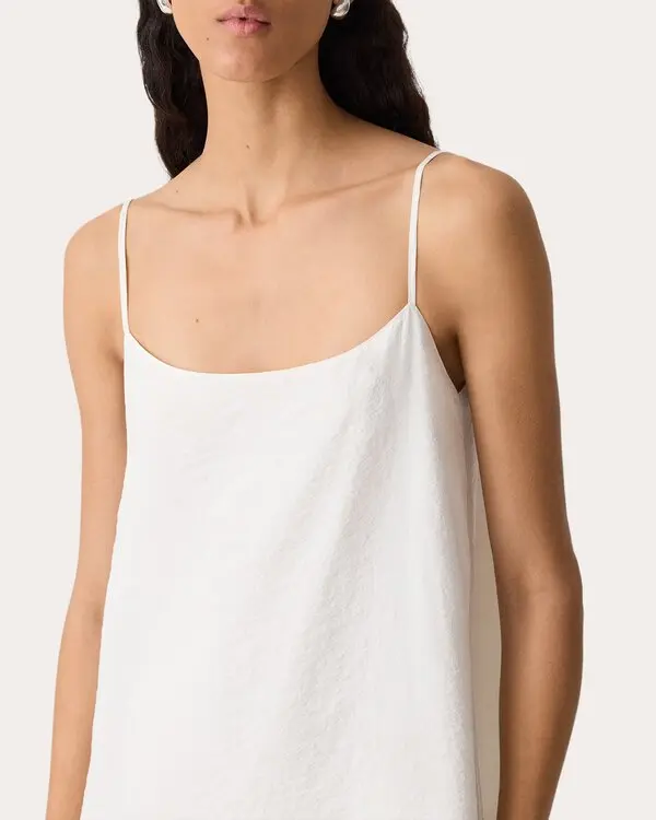 Theory Relaxed Silk Blend Slip Dress - White