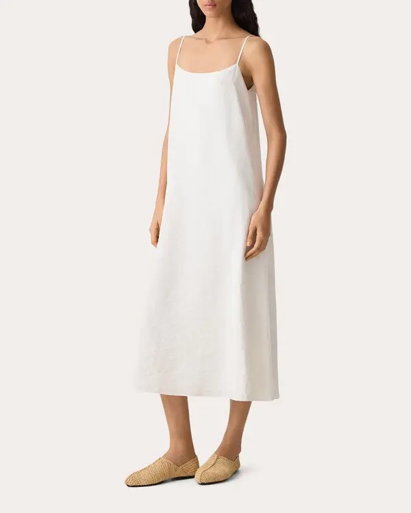 Theory Relaxed Silk Blend Slip Dress - White