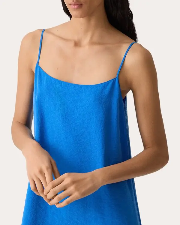 Theory Relaxed Silk Blend Slip Dress - Blue