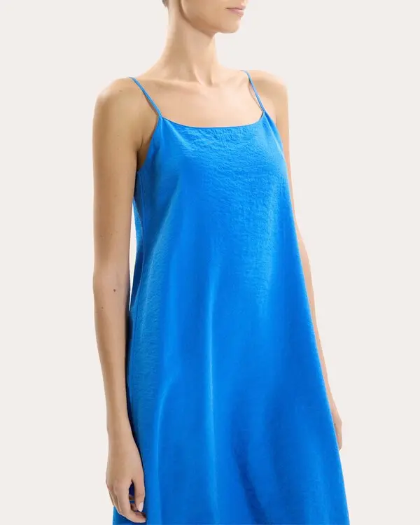 Theory Relaxed Silk Blend Slip Dress - Blue