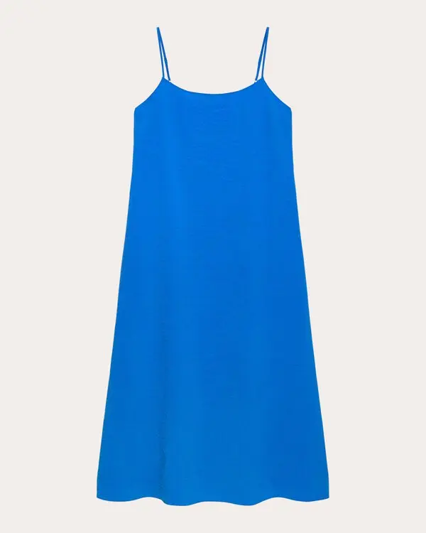 Theory Relaxed Silk Blend Slip Dress - Blue