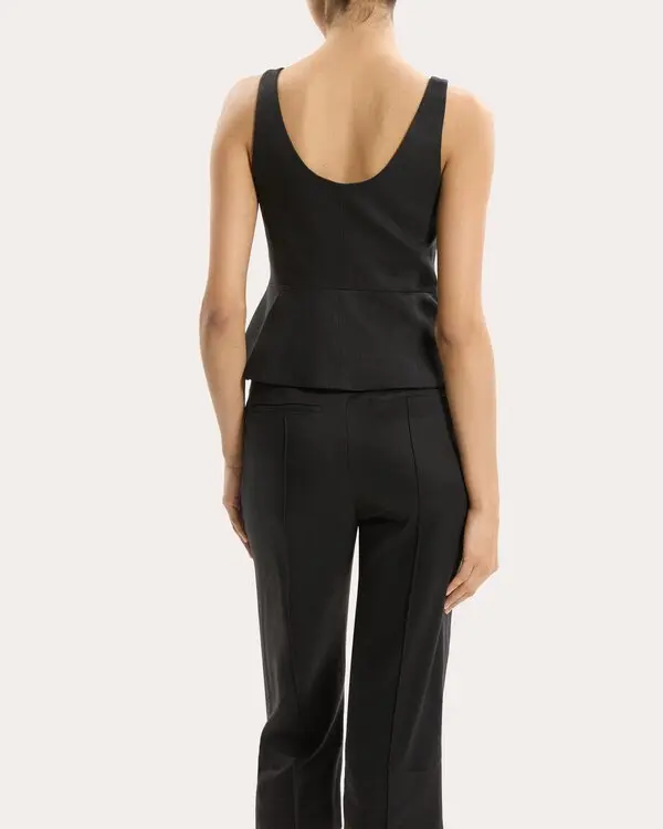 Theory Peplum Vest Top - Black