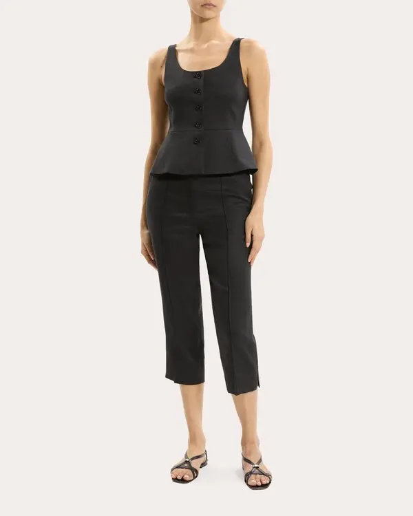 Theory Peplum Vest Top - Black