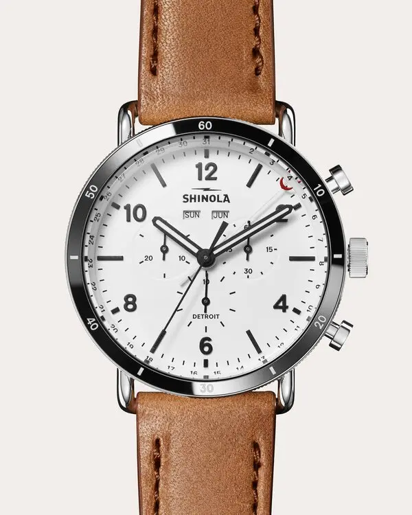 Shinola Canfield Sport 45mm Chronograph Watch - White