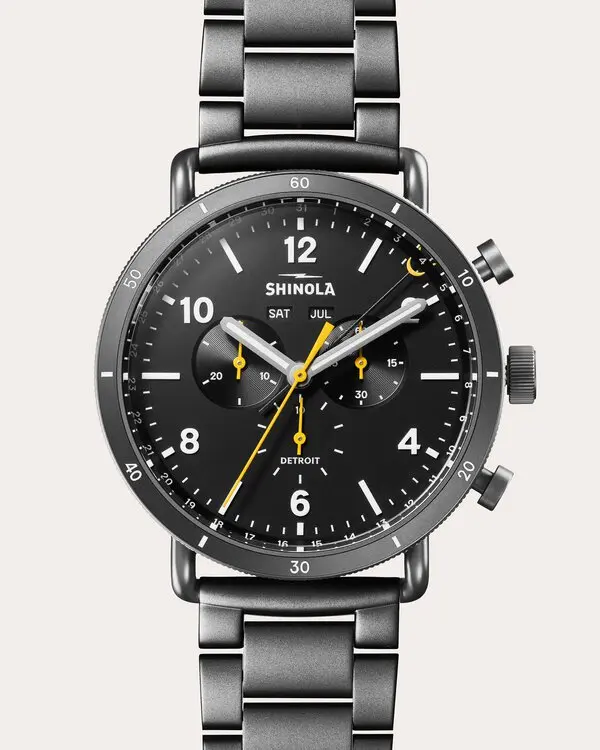 Shinola Canfield Sport 45mm Chronograph Bracelet Watch - Black